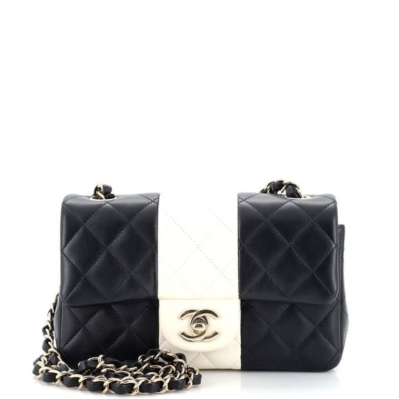 CHANEL | Bags | Chanel Bicolor Classic Single Flap Bag Quilted Lambskin ...